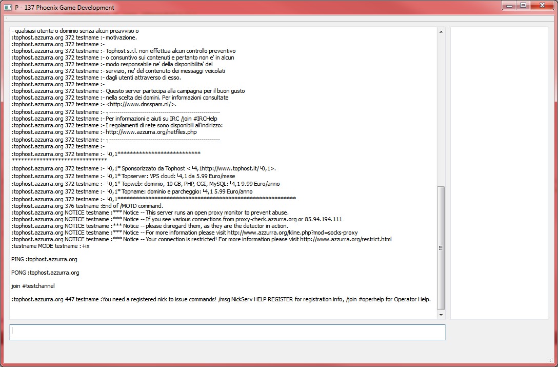 Project 138: IRC Client Program - Phoenix Game Development